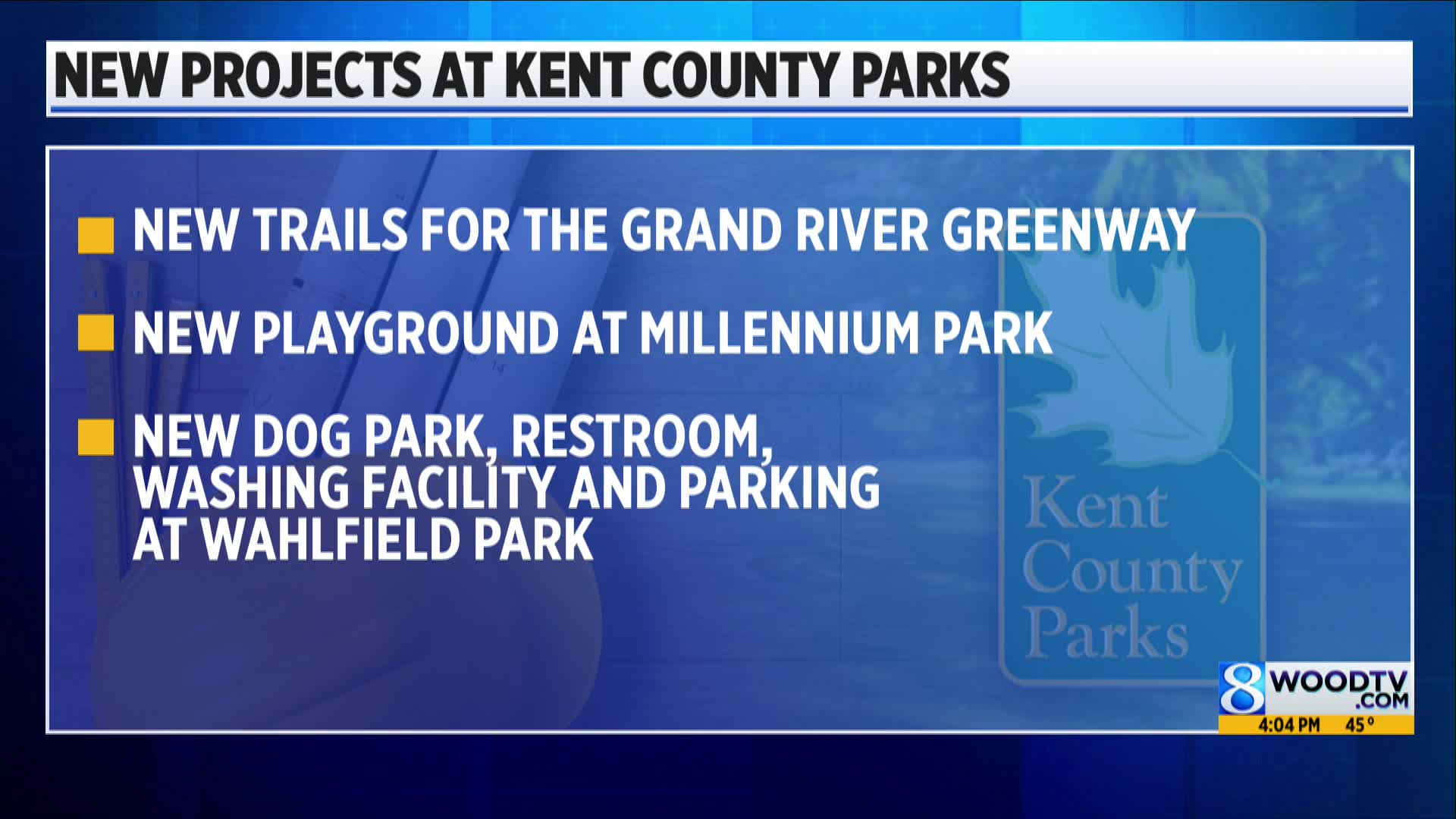 Kent County Parks announces projects at 9 parks