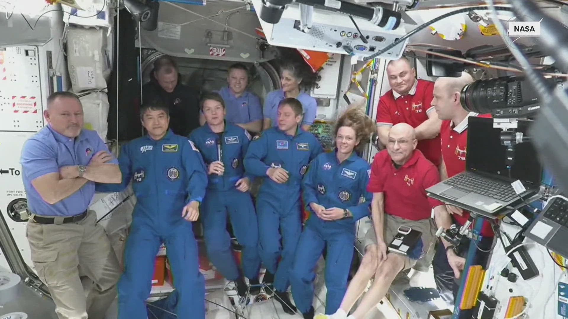 NASA's stuck astronauts welcome their newly arrived replacements to the ...