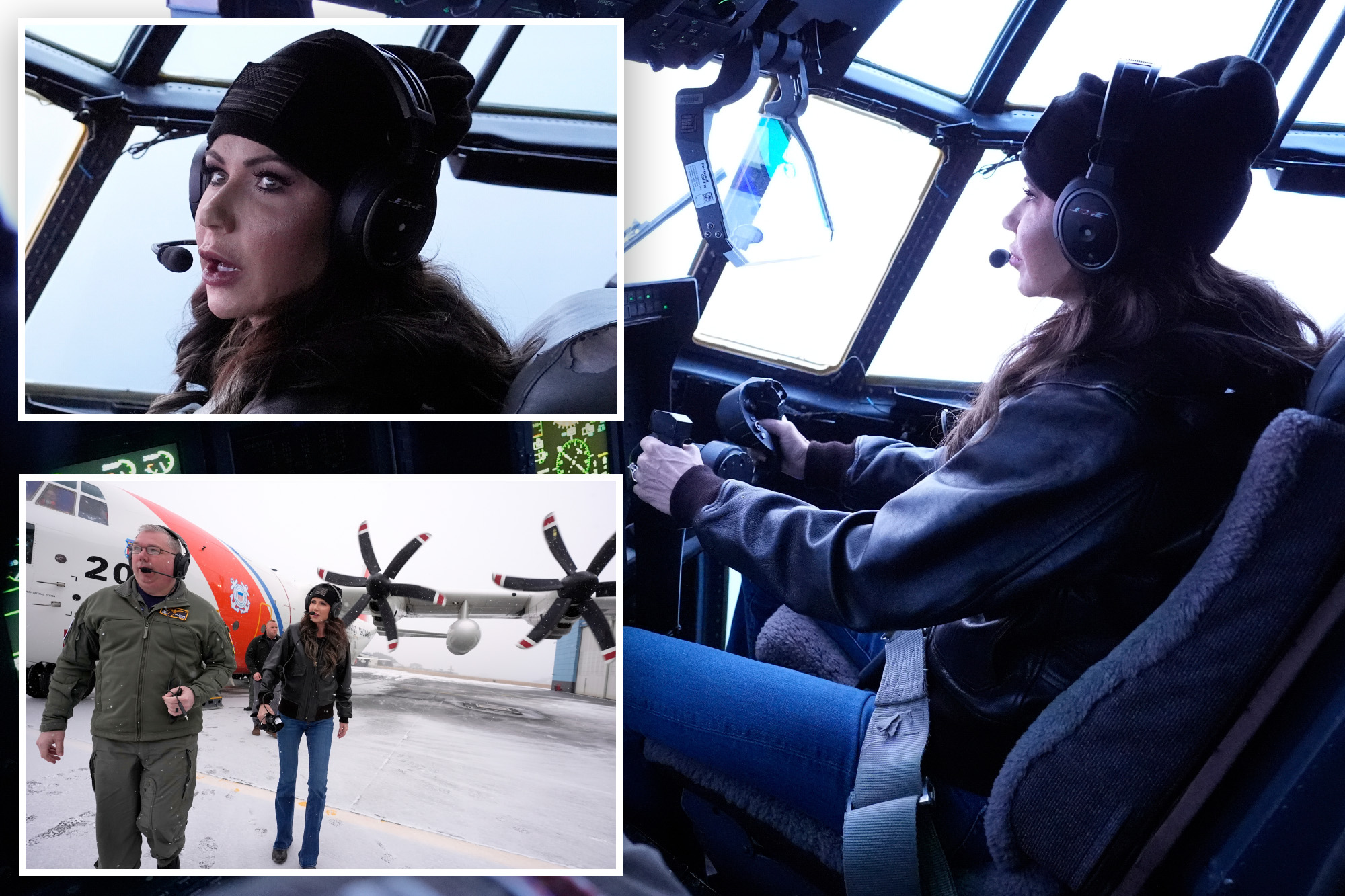 DHS head Kristi Noem flies C-130 while visiting Coast Guard’s far-flung Alaska station
