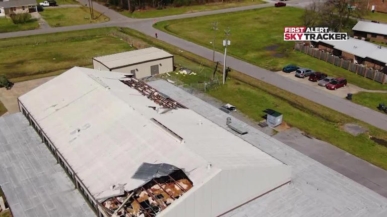 Tornado damages part of National Guard Armory in Calera