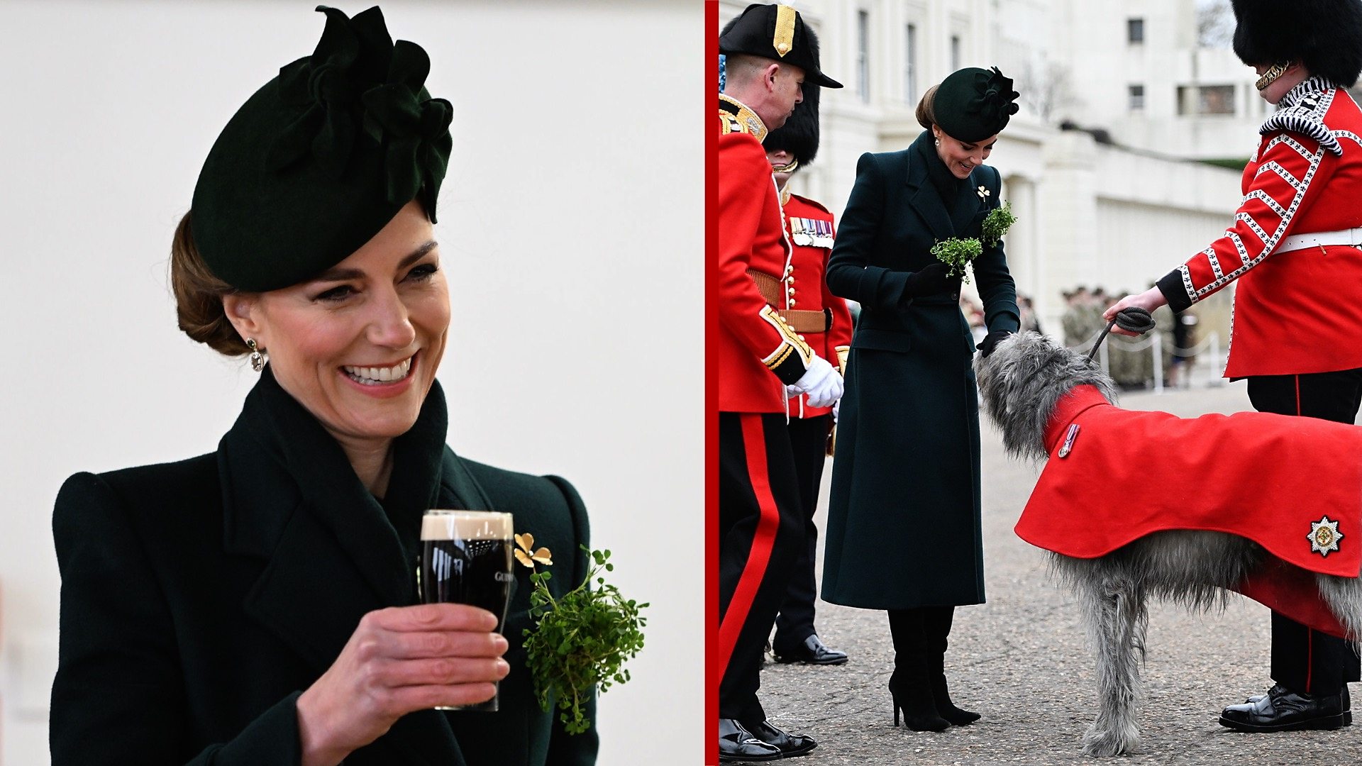 Watch: Kate drinks Guinness, pets mascot in St Patrick's Day celebration