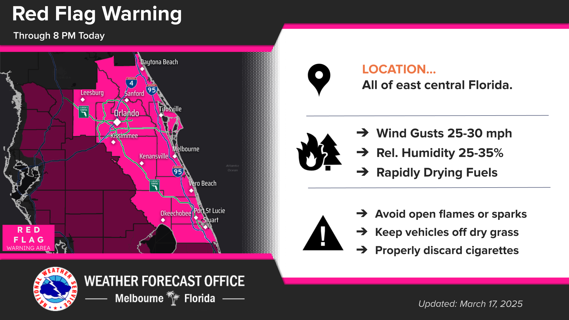 National Weather Service: Volusia County under wildfire alert through ...