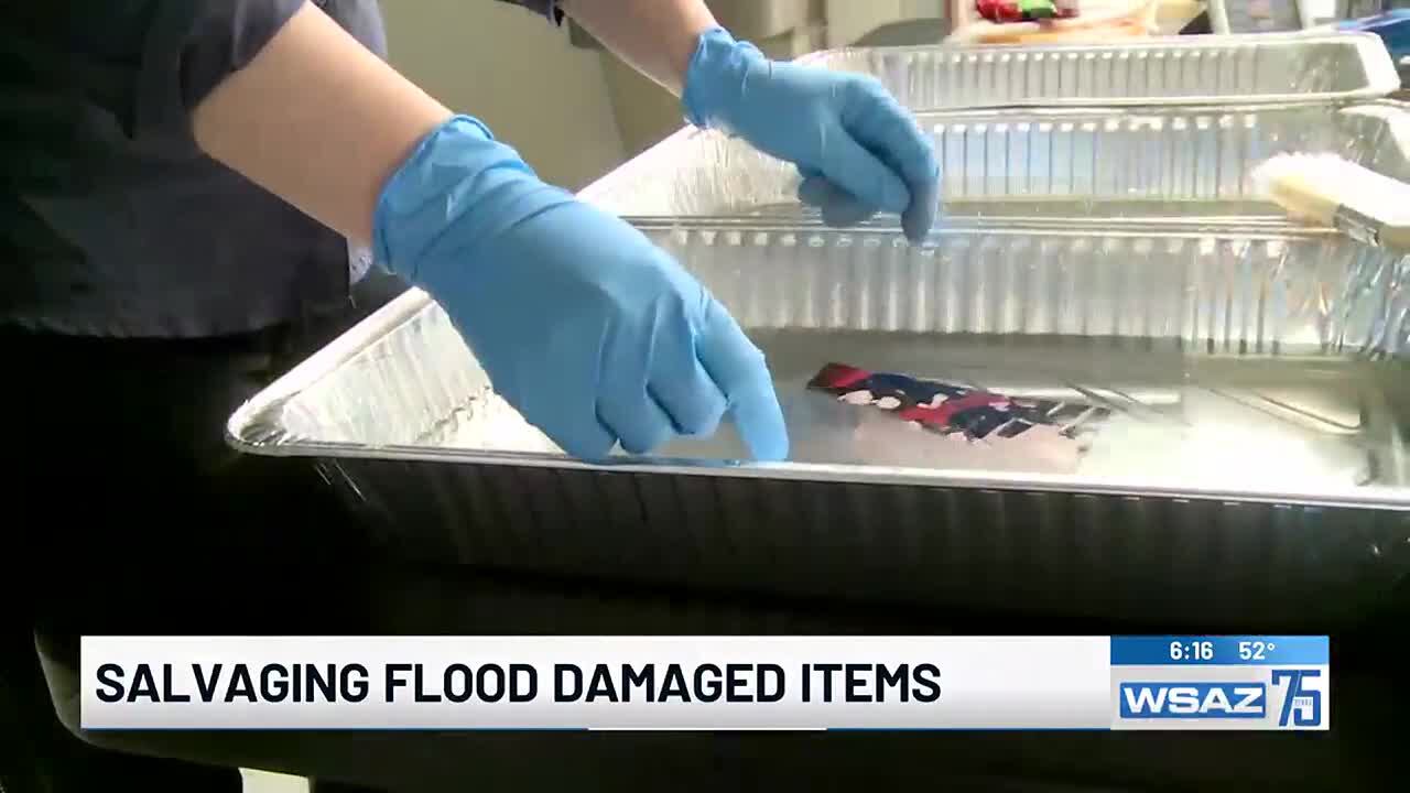 Salvaging damaged family items after flooding