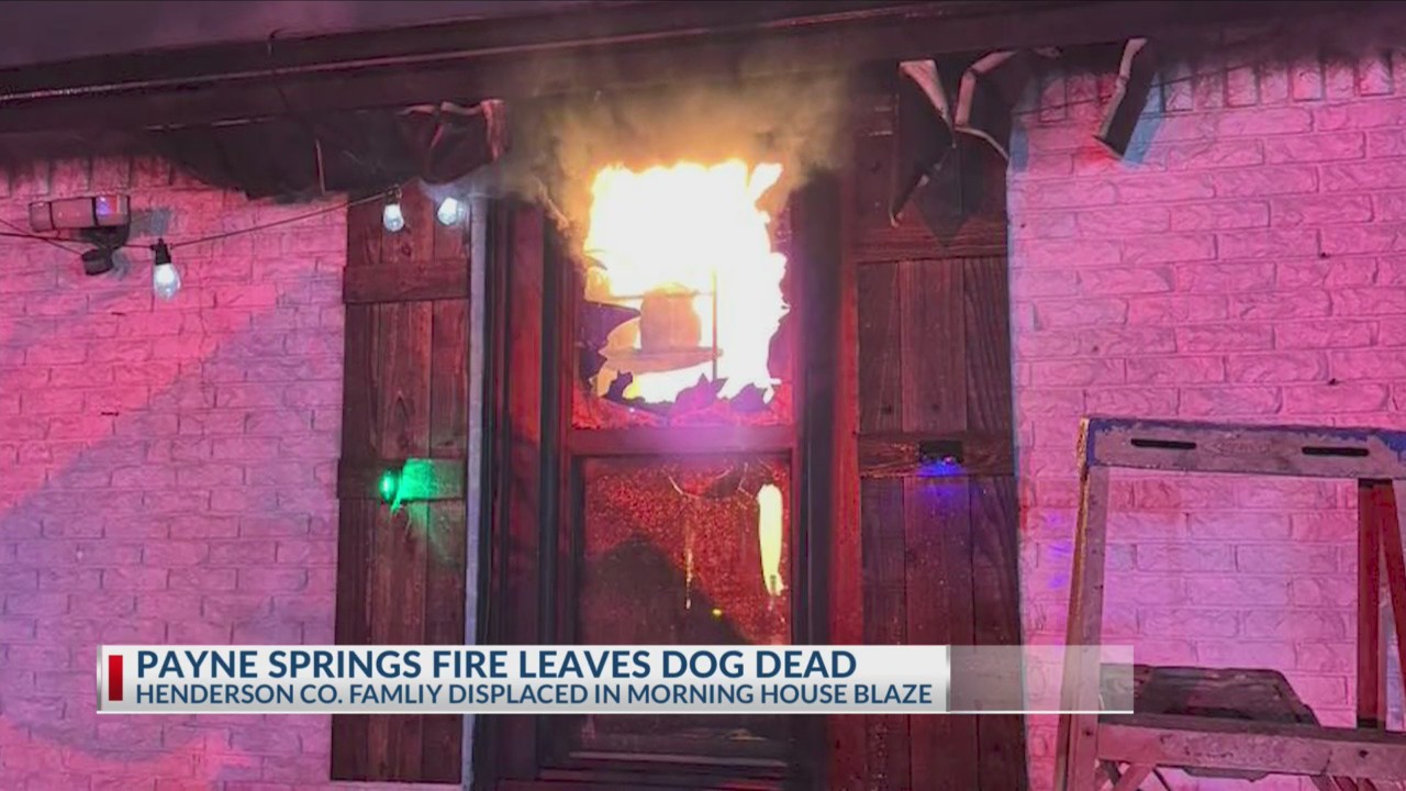 Payne Springs firefighters respond to house fire that leaves one dog dead