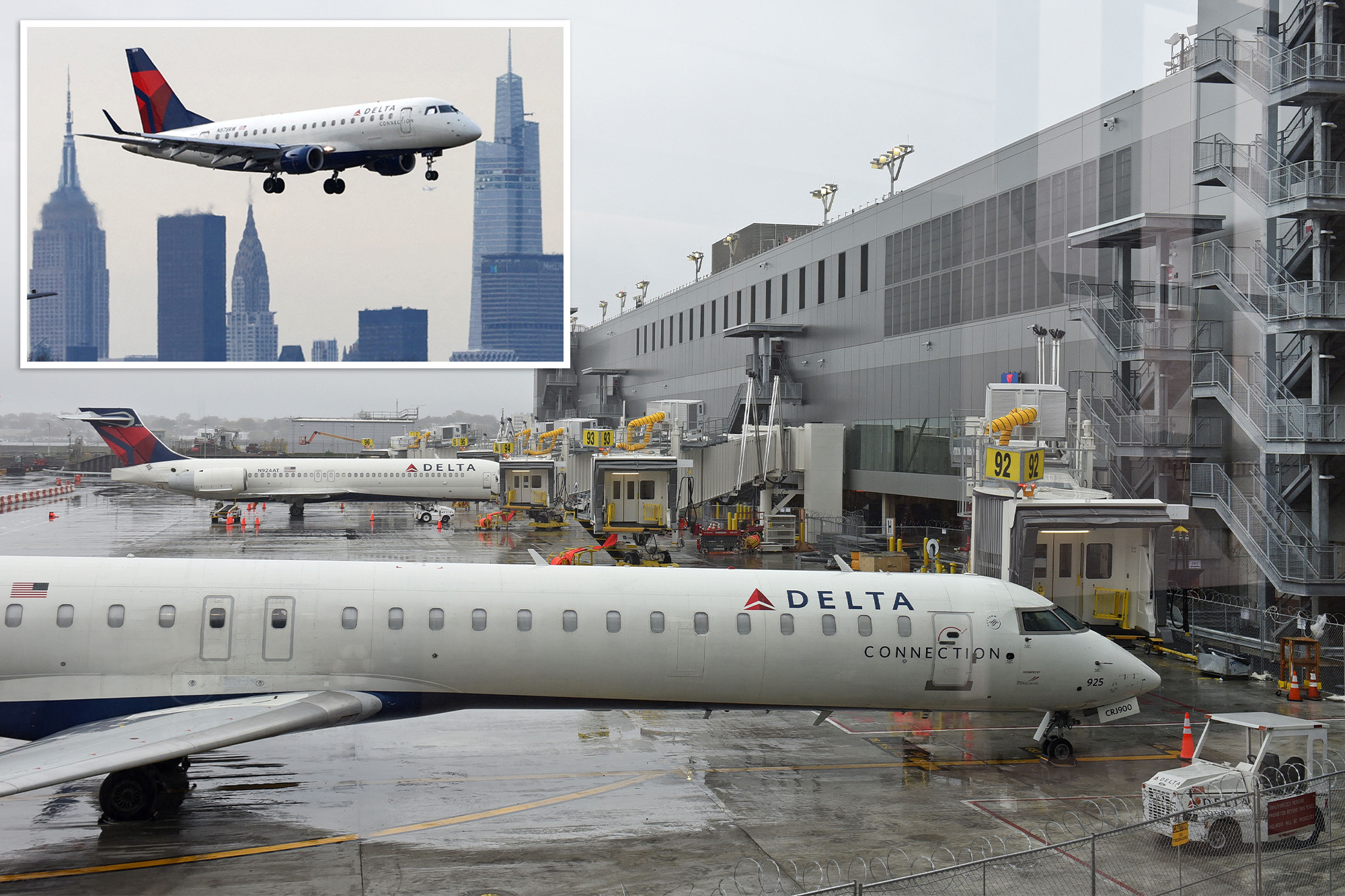 Delta plane wing hits runway during botched landing at NYC’s LaGuardia ...