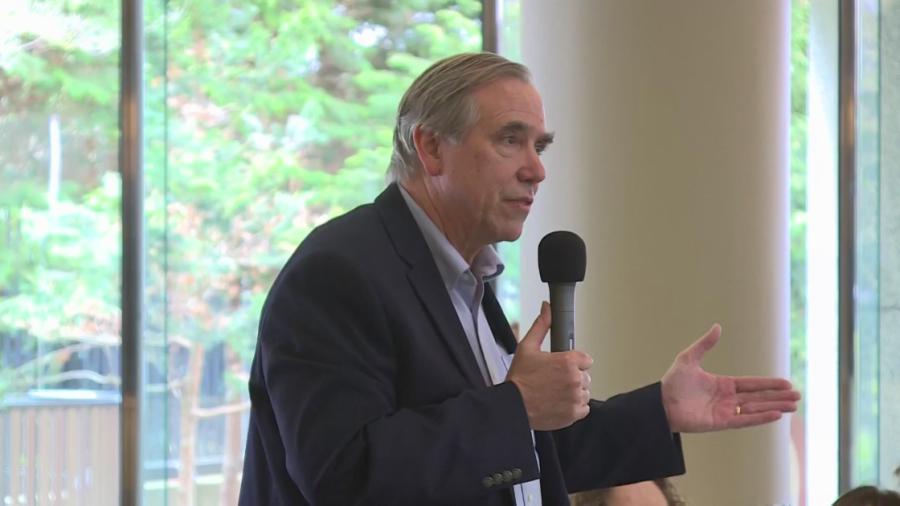 Watch: Sen. Jeff Merkley holds town halls across Oregon