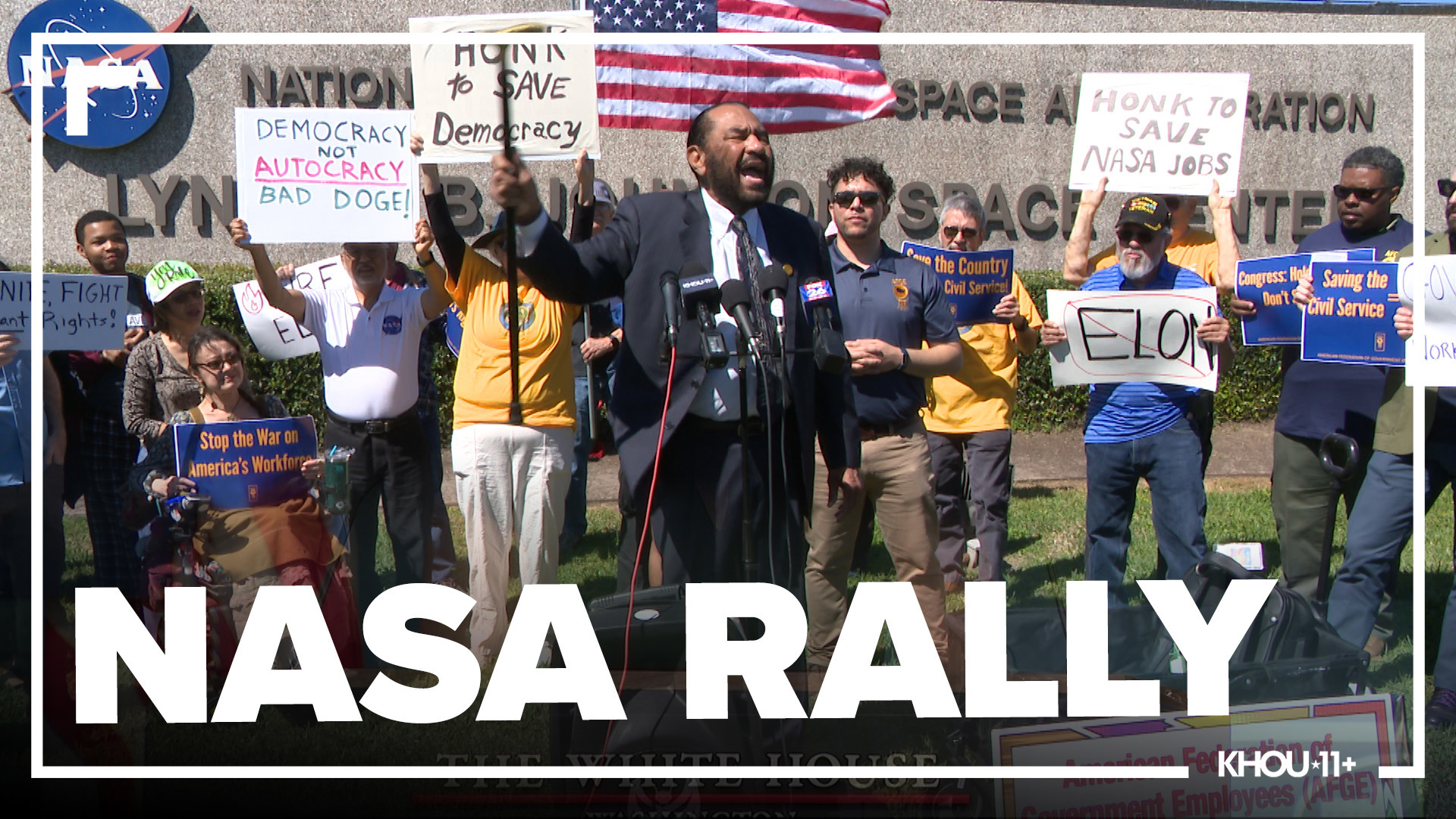 Watch: Rep. Al Green spoke at a union rally for NASA employees