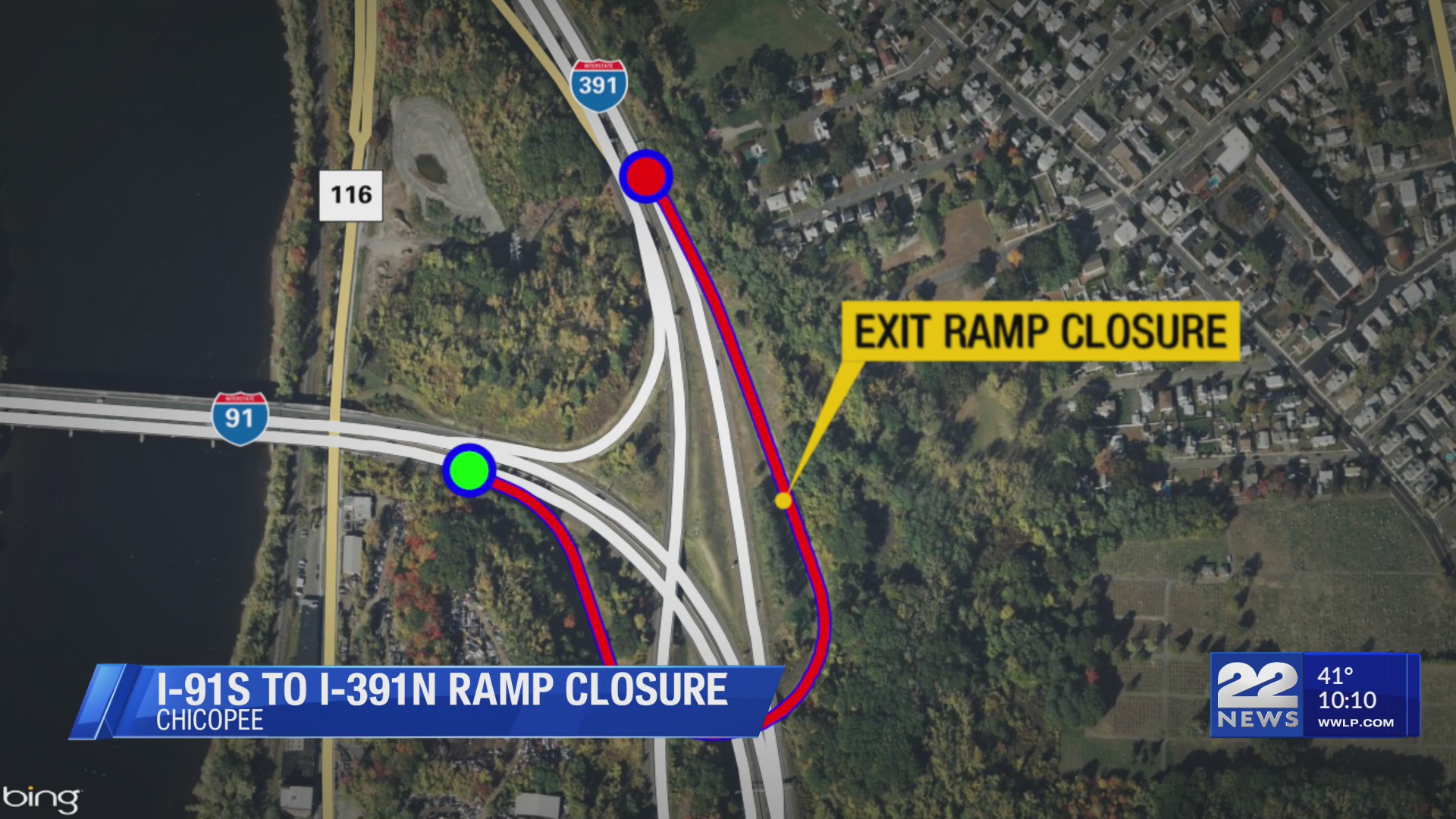 Exit 9 ramp in Chicopee and Springfield to close nightly for bridge work