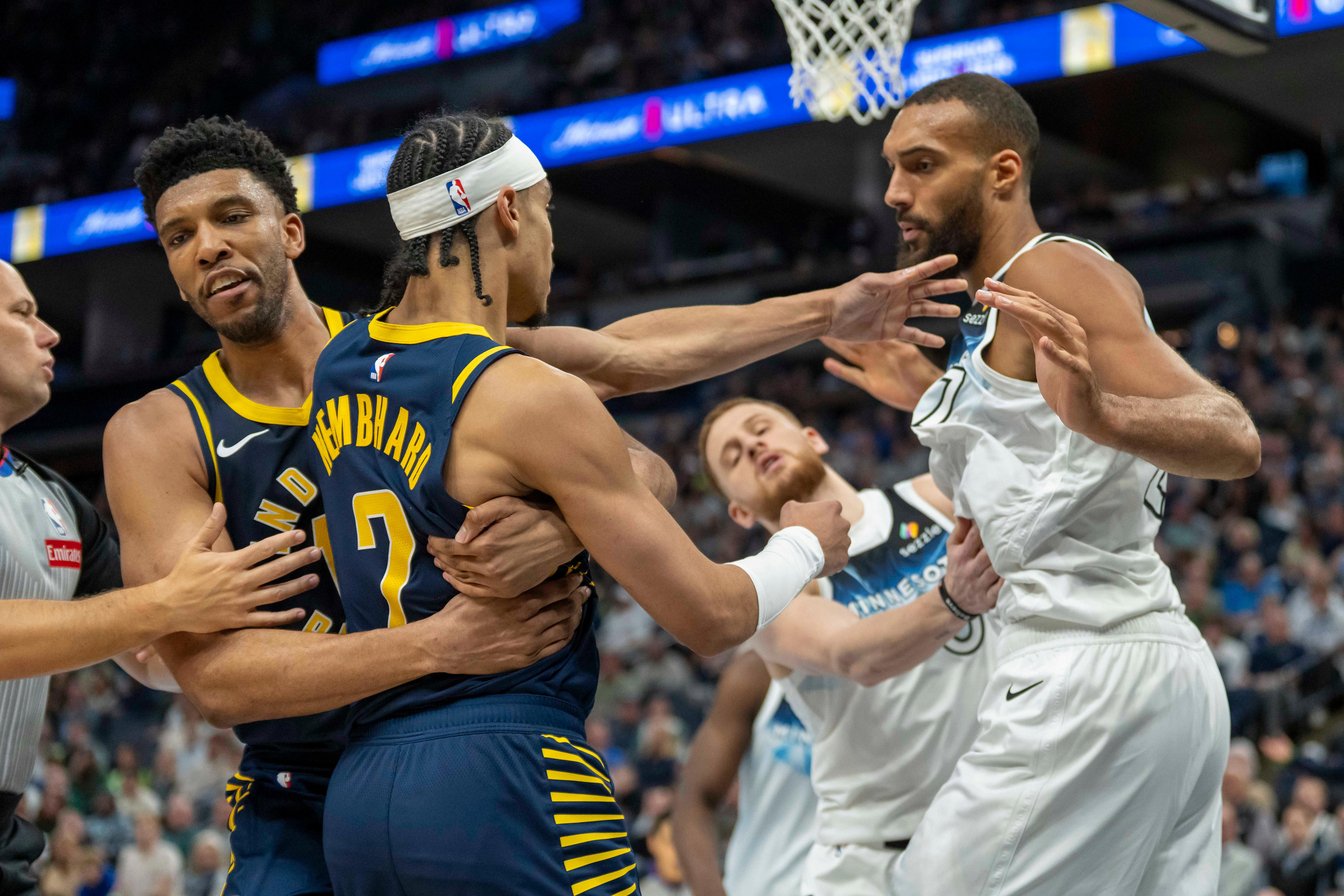 Andrew Nembhard, Rudy Gobert ejected after altercation in Pacers vs ...