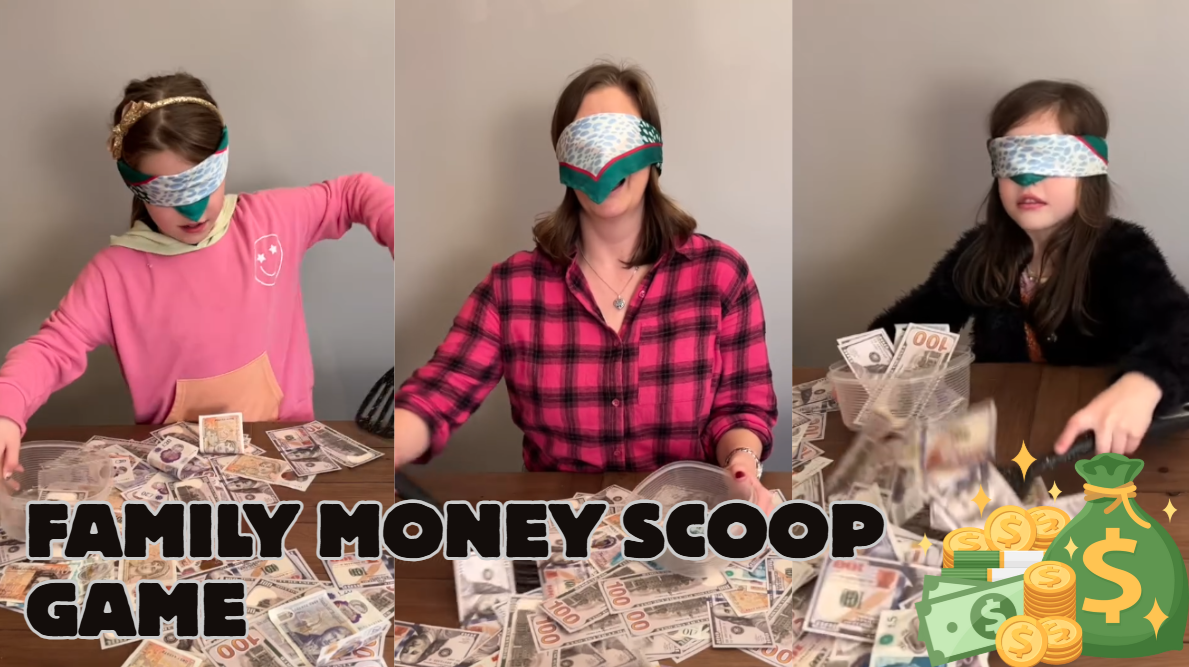 Family Money Scoop Game – Who Grabs the Most Cash?