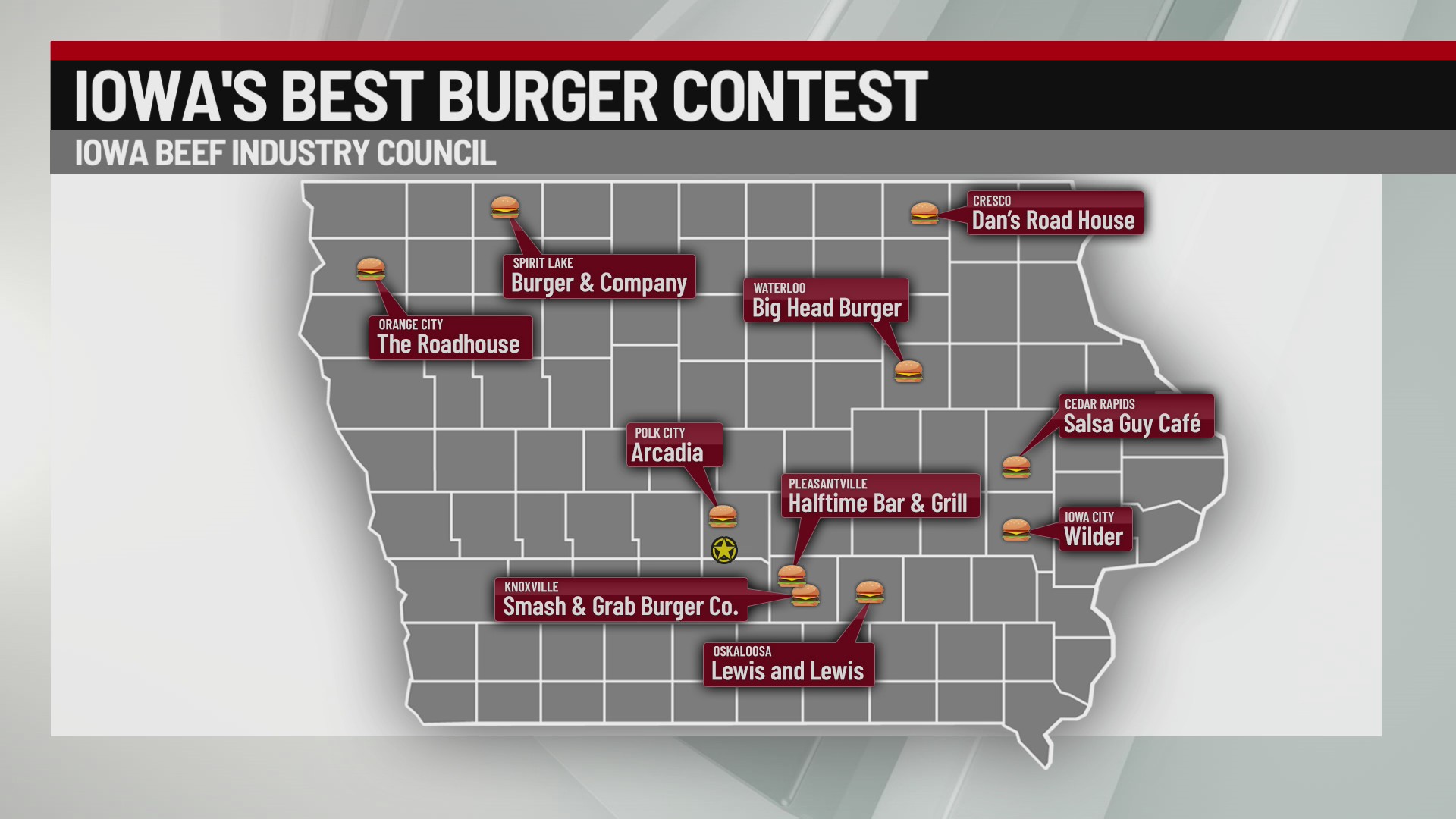 3 Iowa's Best Burger Contest finalists located in Central, South ...