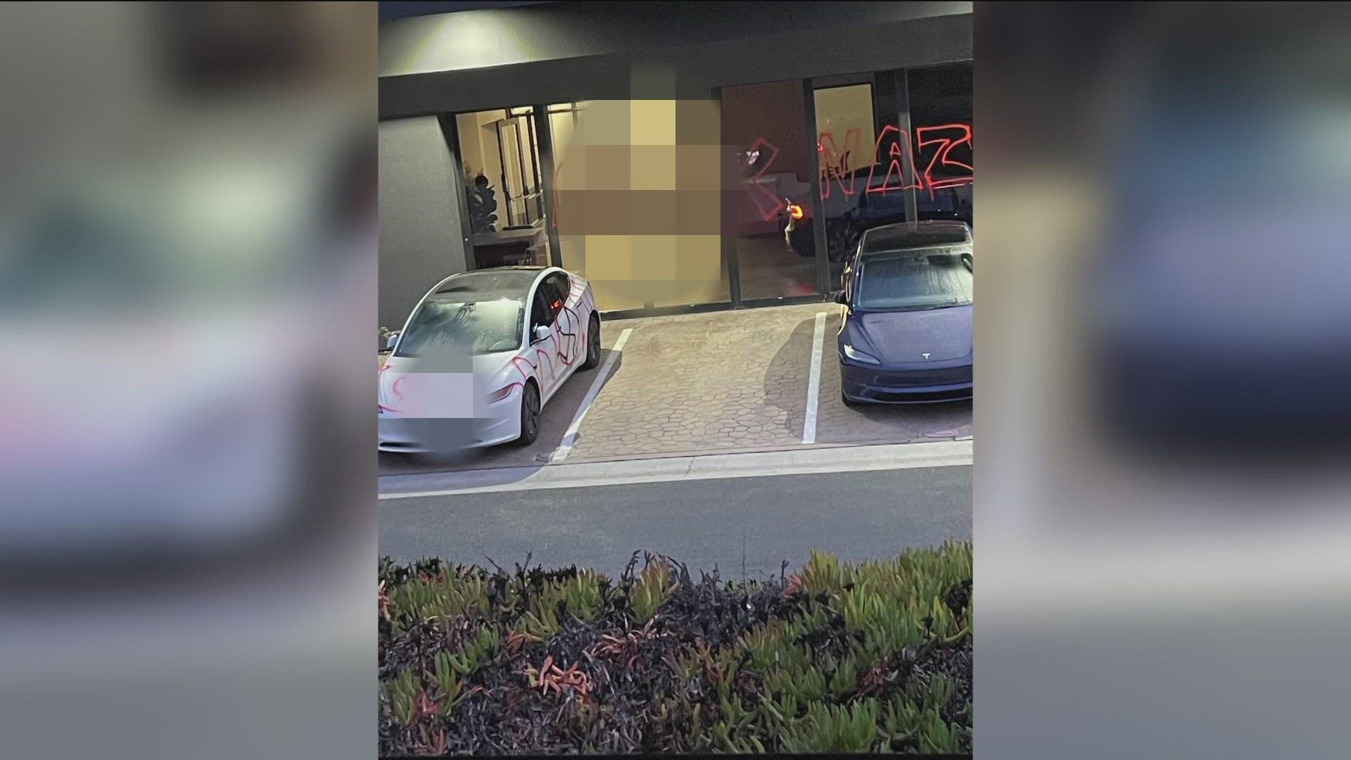 Officials investigate vandalism at Tesla dealership in Encinitas