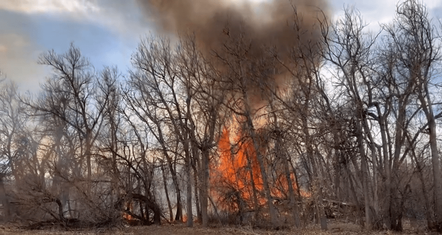 Aurora fire responding to 2 vegetation fires