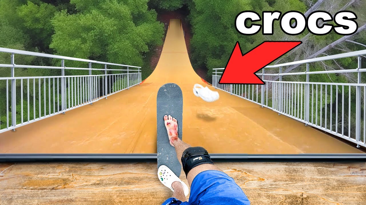 Thrill seekers test the limits of extreme sports while wearing Crocs