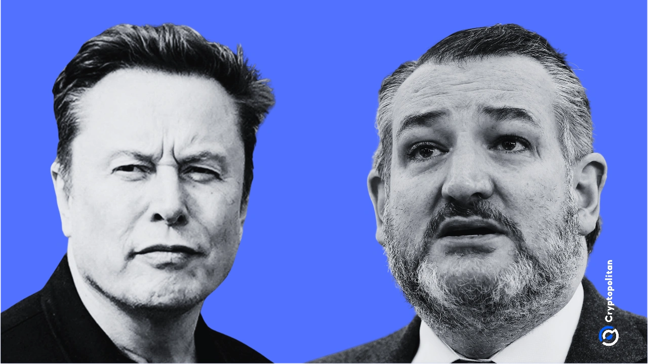 Elon Musk appears in an interview with US senator Ted Cruz and Ben Ferguson