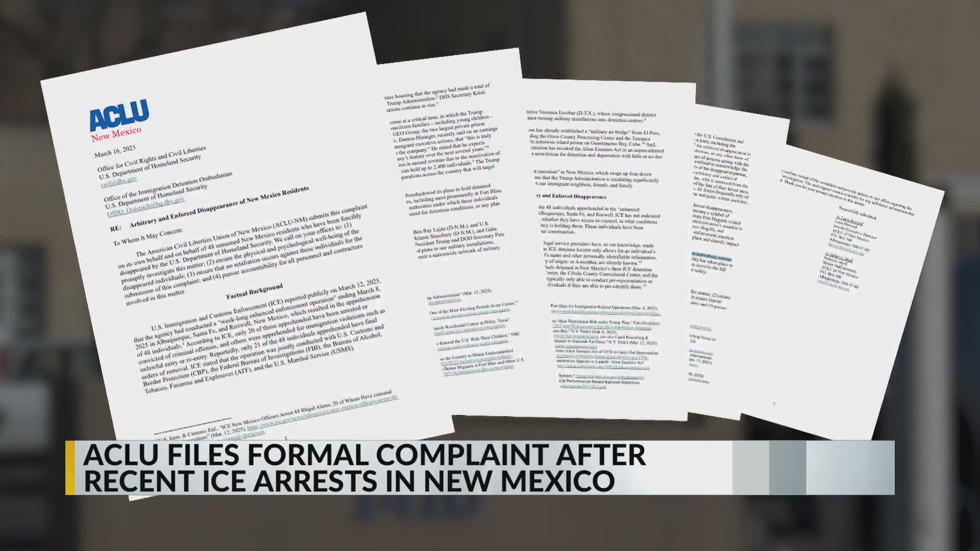 ACLU of New Mexico files formal complaint after recent ICE arrests