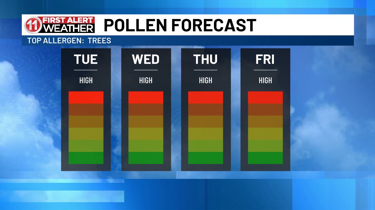 High pollen levels all week