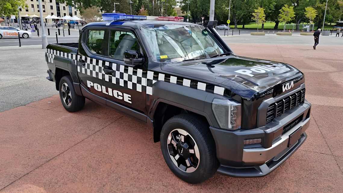 Kia Tasman cops police car mock-up