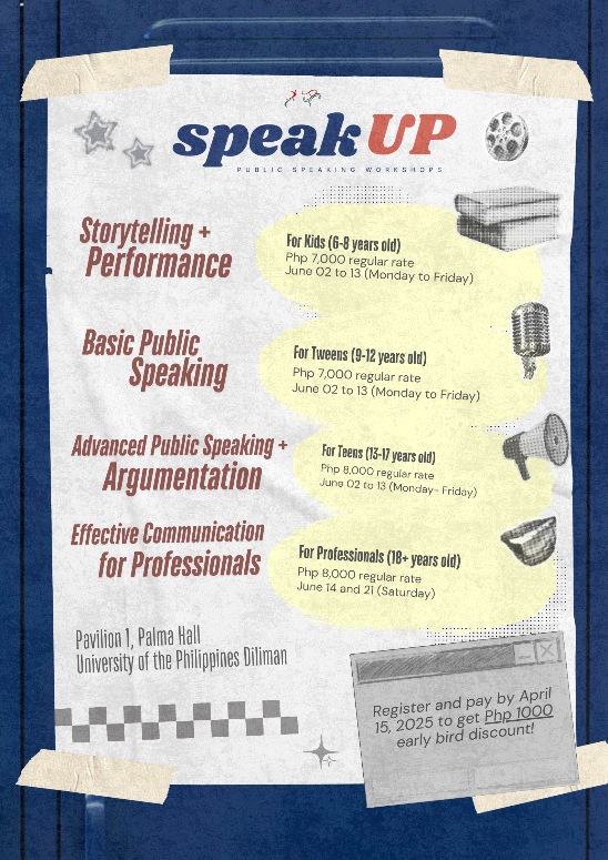 Want to hone your speaking skills? UP Diliman to hold speech workshops this June