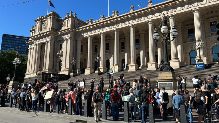 Crowds protest Victorian government's proposed bail laws as premier ...