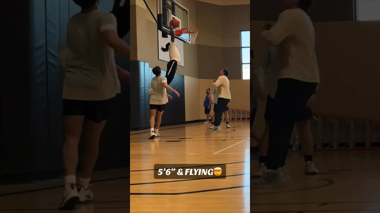 Incredible 5'6" Basketball Player's Amazing Dunk