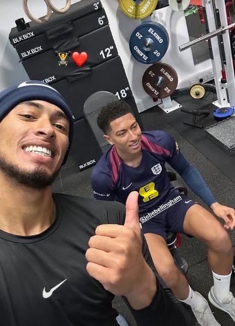 Brothers in arms! Jude Bellingham links up with teenage sibling Jobe at ...