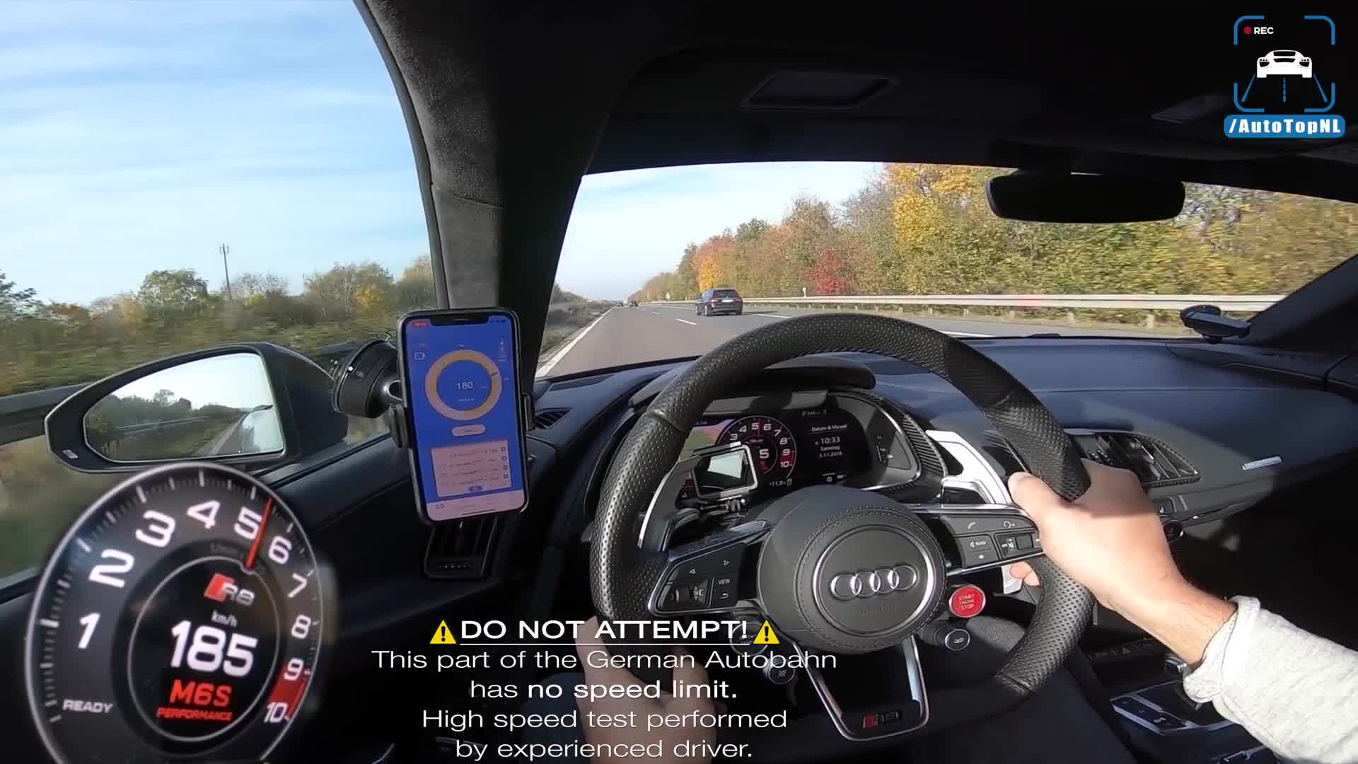 1000HP Audi R8 Klasen V10 BiTurbo – 346km/h Autobahn POV 🚀🏎️