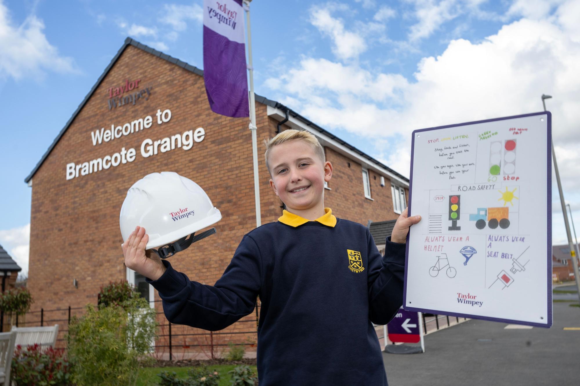 Nuneaton school designs road safety signs for new housing development