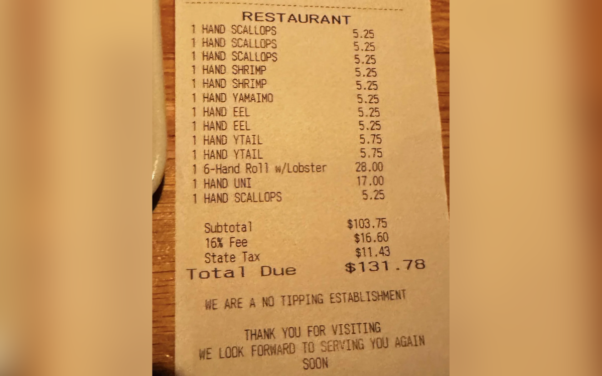 Woman Gets Check for $131 Meal, Can't Believe What's Written on Receipt