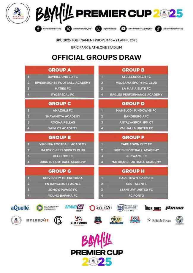 Bayhill Premier Cup 2025: Tournament Draw and Team Groups Announced