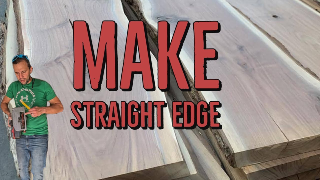 Creating a Straight Edge on a Live Edge Board or Curved Board Using ...