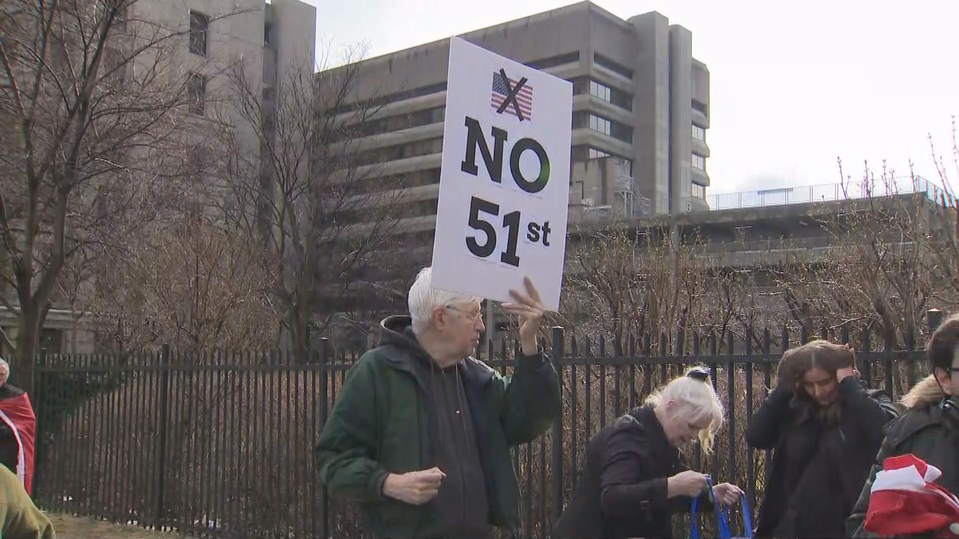 Dozens of demonstrators show Canadian pride on Toronto rally