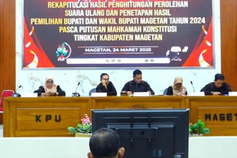 KPU Magetan Sahkan Hasil Pilkada 2024 Pasca PSU, Ini Perolehan Suara Akhirnya