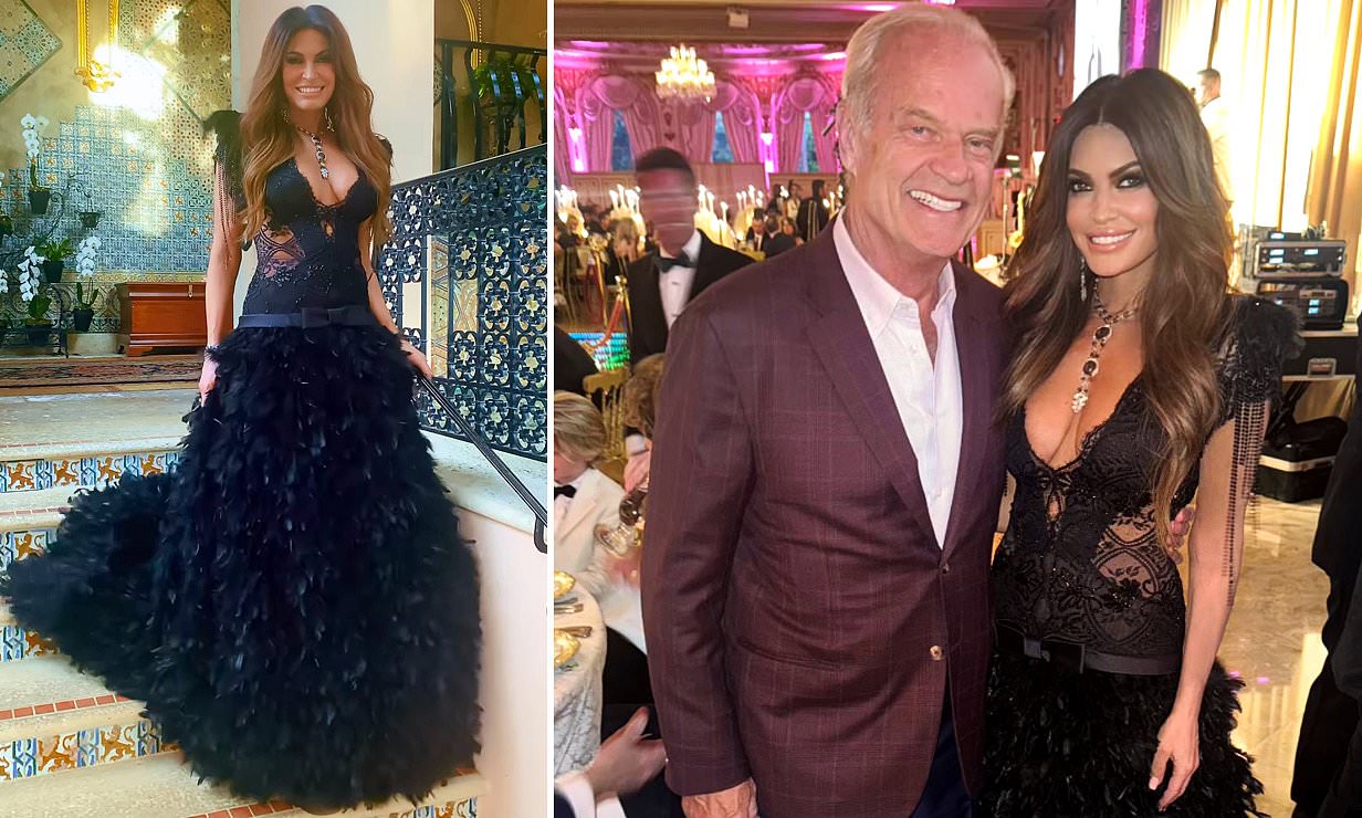 Kimberly Guilfoyle stuns in plunging black dress