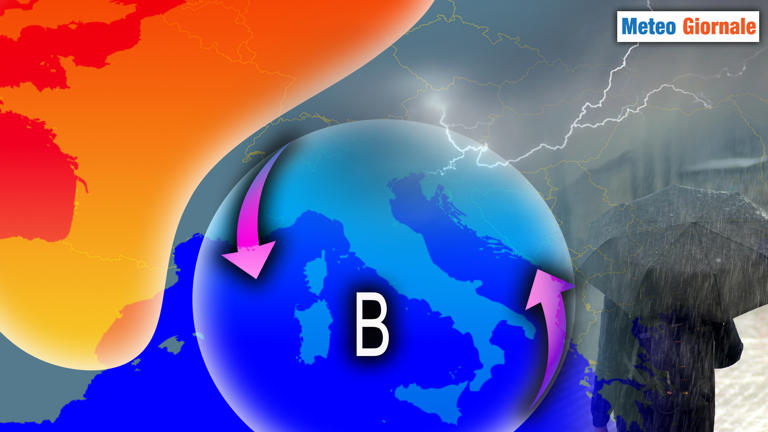 Meteo: Vortice in transito sull’Italia, ancora Piogge e Temporali