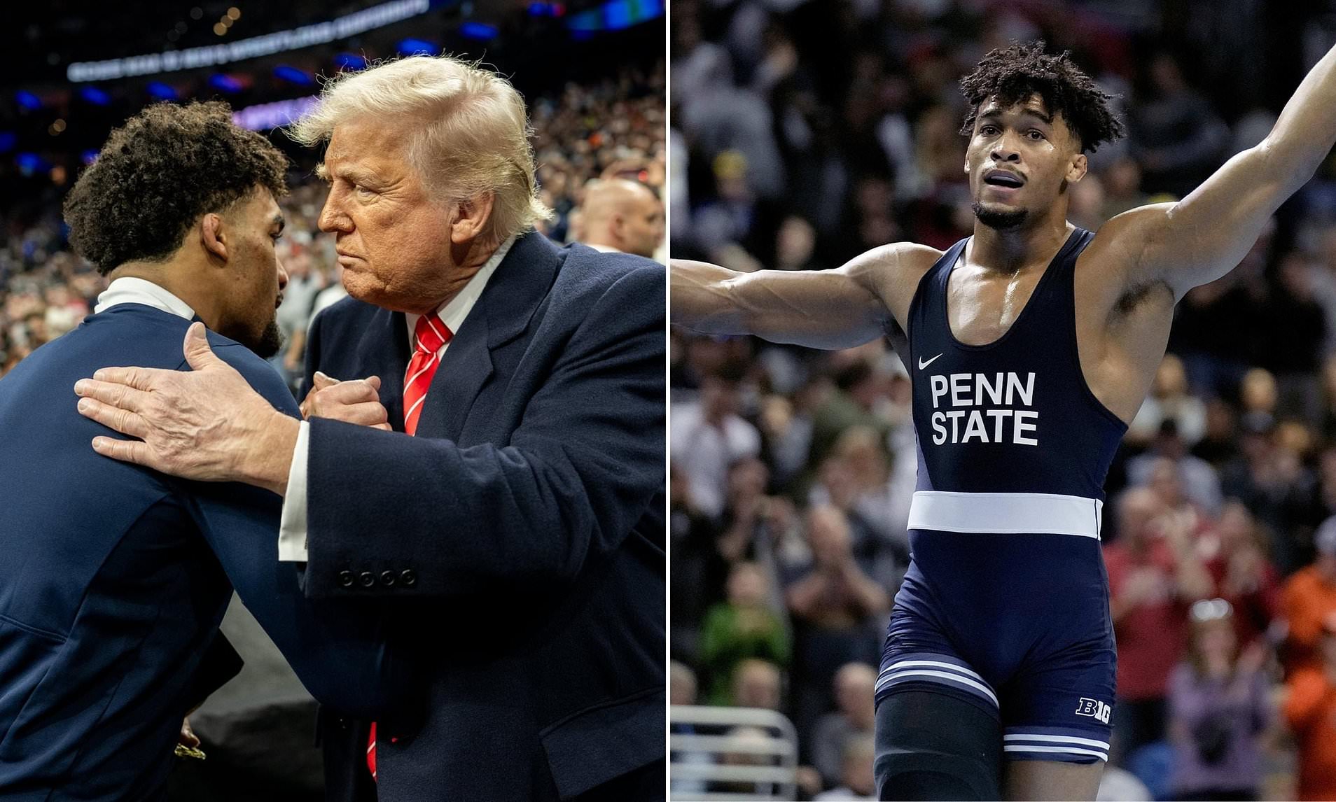 College wrestling champion Carter Starocci reveals what Donald Trump ...