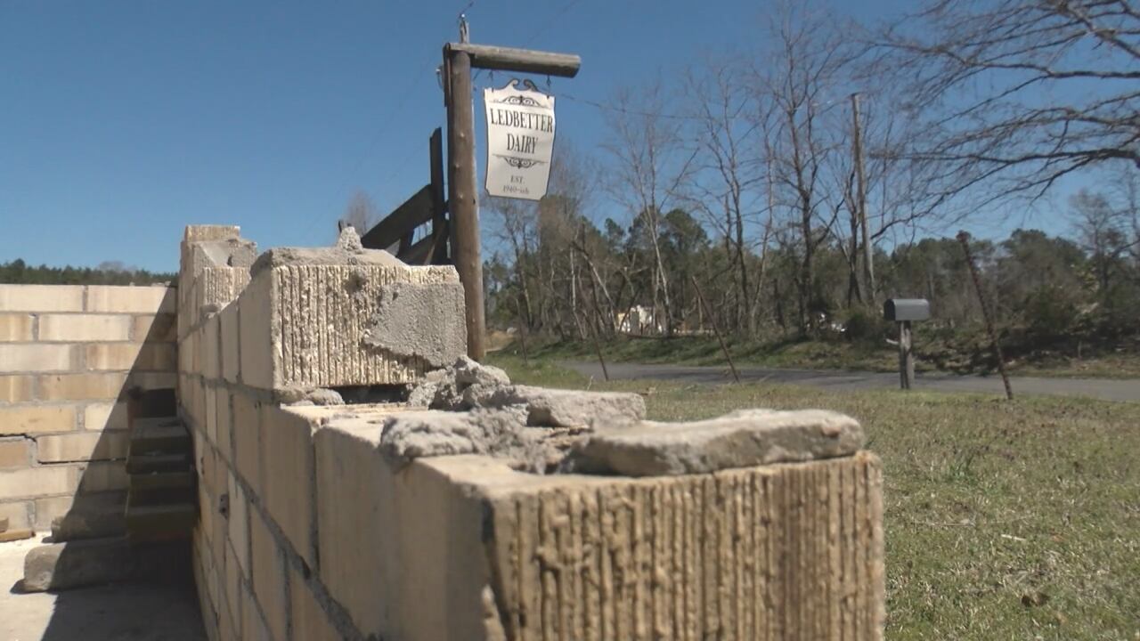 Dairy barn destroyed by EF-2 tornado
