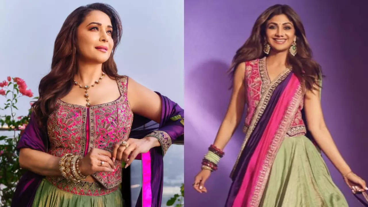 Madhuri Dixit vs Shilpa Shetty in Puneet Balana lehengas: Who wore it better?