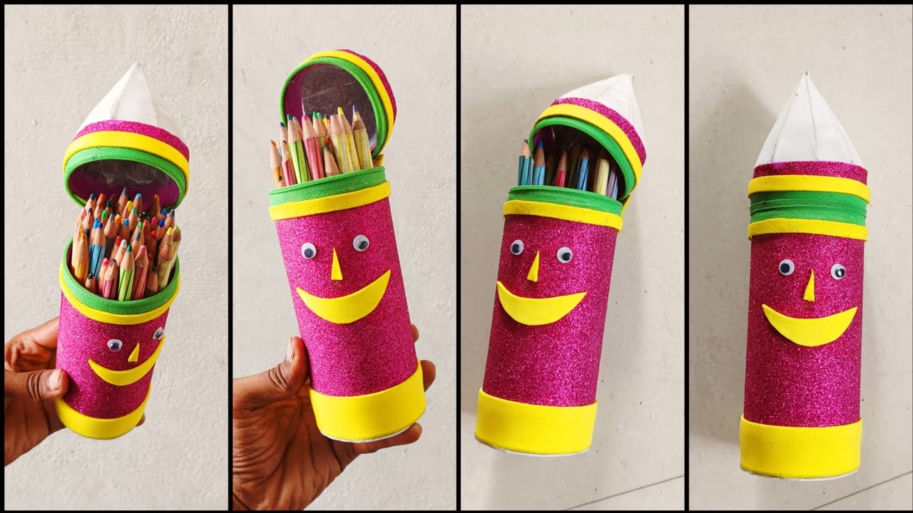 Make a Pencil Box from a Waste Bottle – Easy DIY School Craft ️♻️