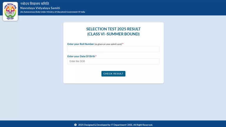 JNVST 2025 results released for Class 6 and Class 9 admissions at navodaya.gov.in – here's how ...