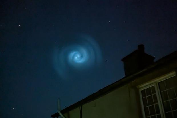 Mystery spiral light in sky believed to be caused by SpaceX rocket
