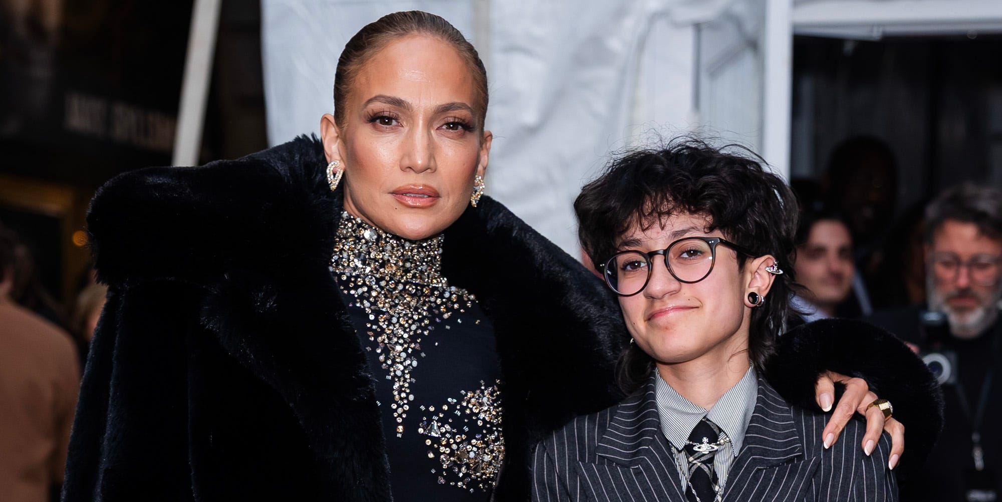 Jennifer Lopez brought the glamour for a rare night out with her ...