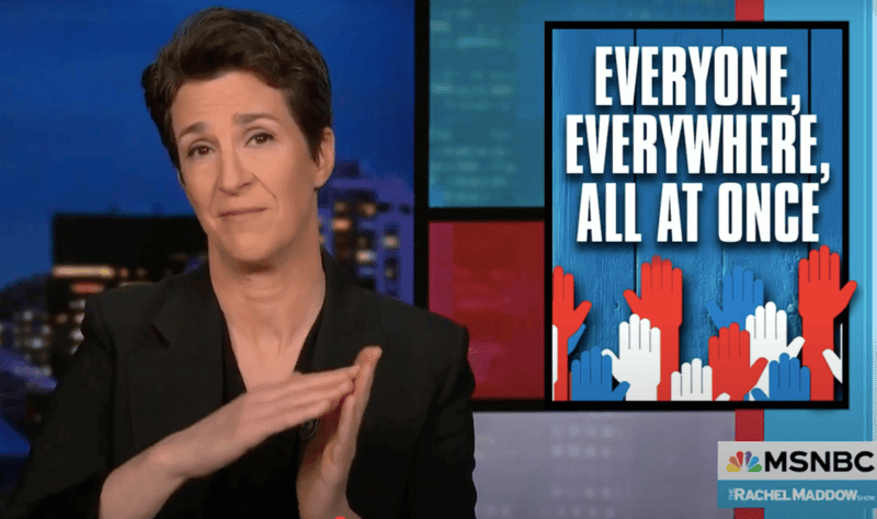 'Americans are showing up!' Rachel Maddow giddy as Trump protest ...