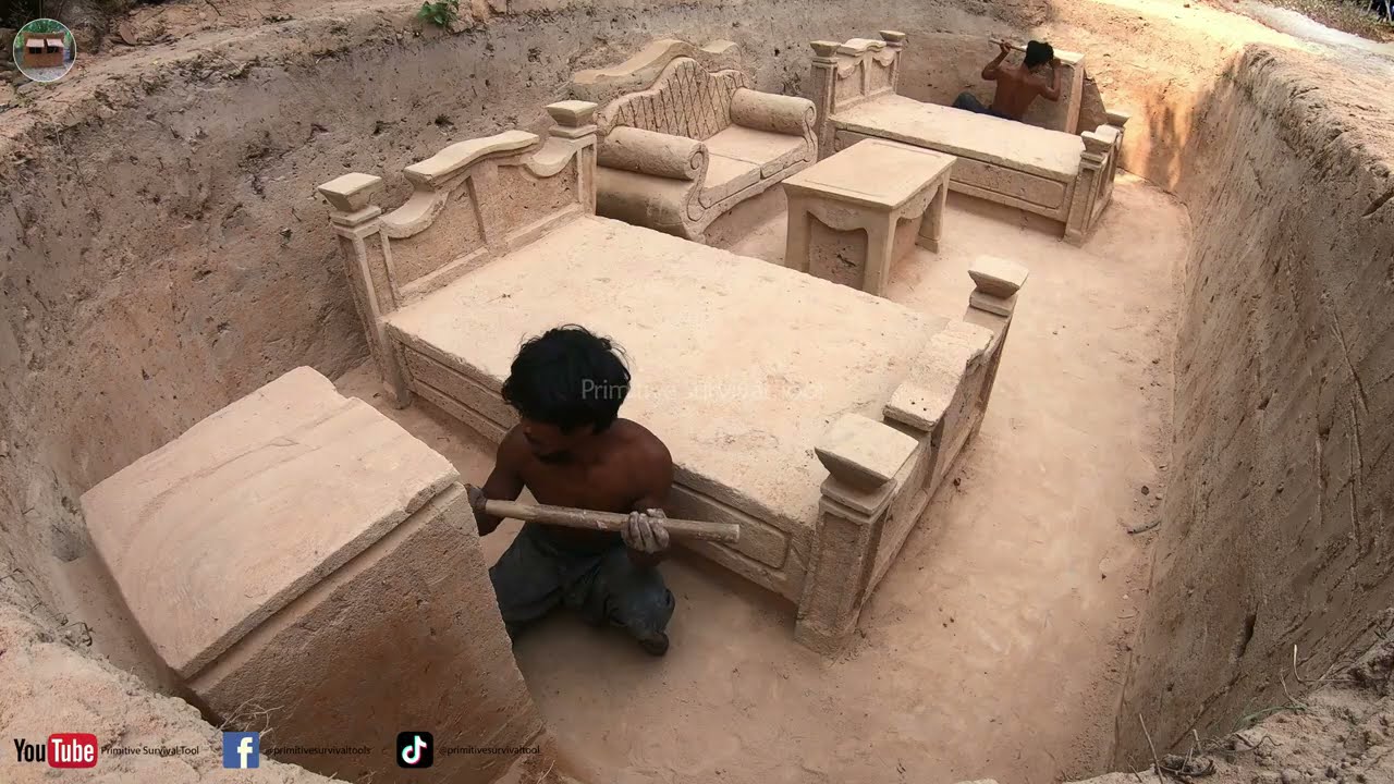 Building a Jungle Two-Story Villa with Underground Living Room ...