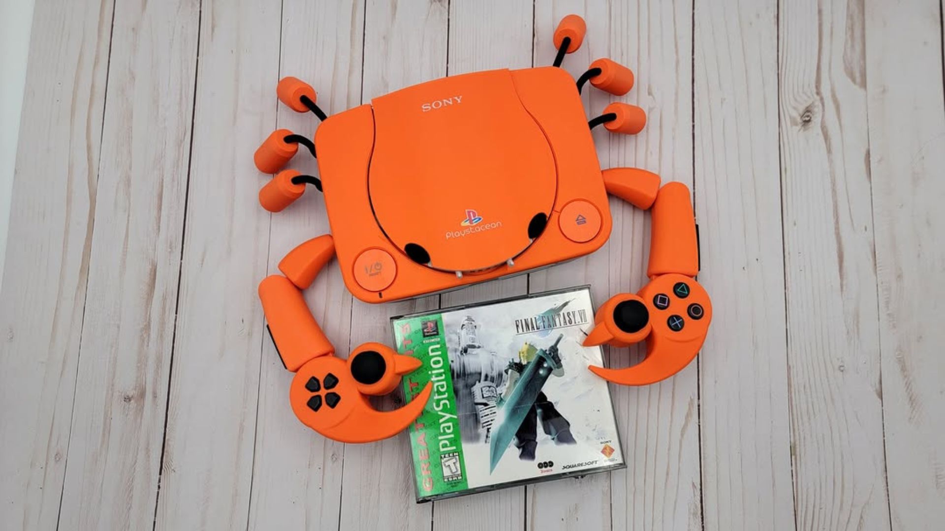 Photos: YouTuber creates crab-shaped PS1 console with movable arm ...
