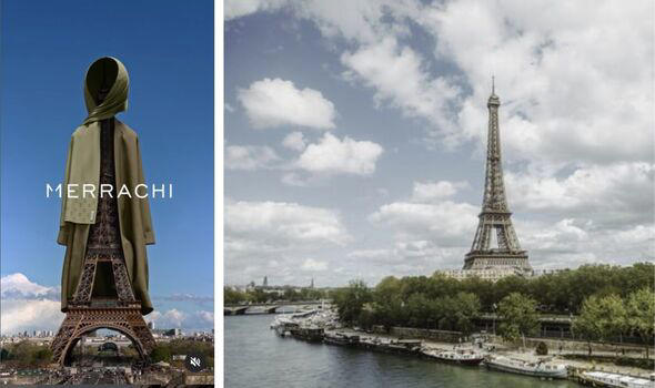 France outrage over advert showing Eiffel Tower swathed in a hijab