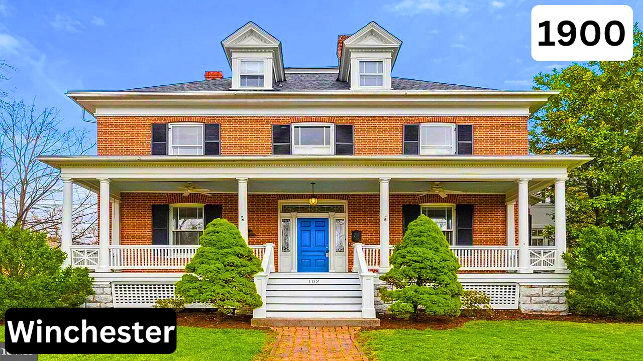 Stately 1900 Colonial in Winchester With Porch, Stone Wall, and Charm