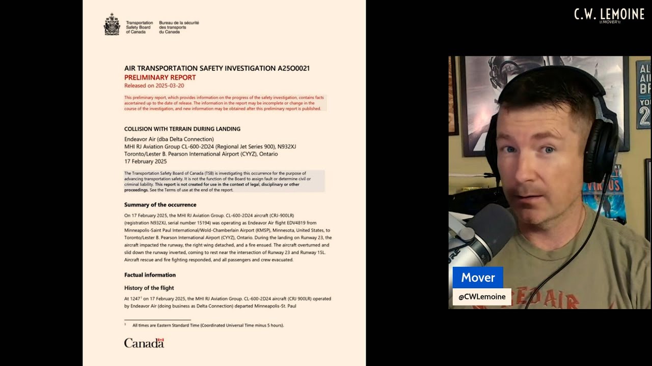 Canadian TSB Releases Preliminary Report on Endeavor Flight Crash in ...