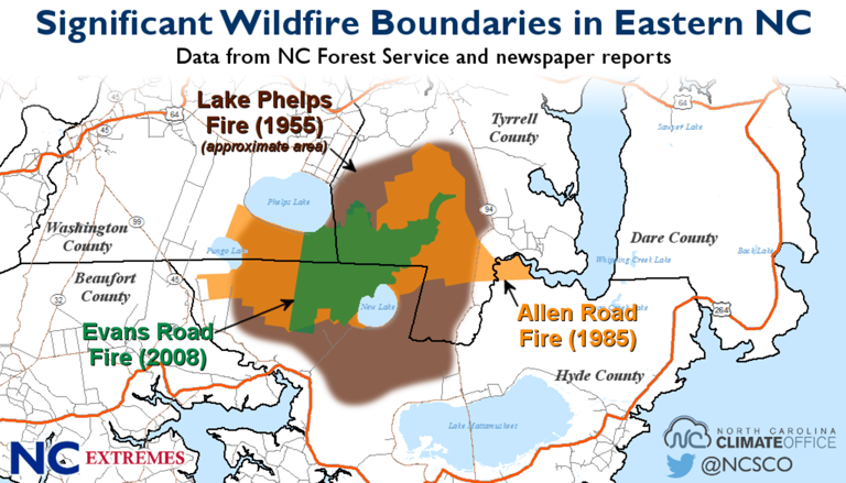 North, South Carolina Wildfire Map Shows Fires Compared to States' Biggest