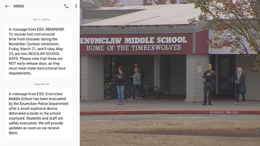 Enumclaw Middle School evacuated after device was detonated, no reported injuries